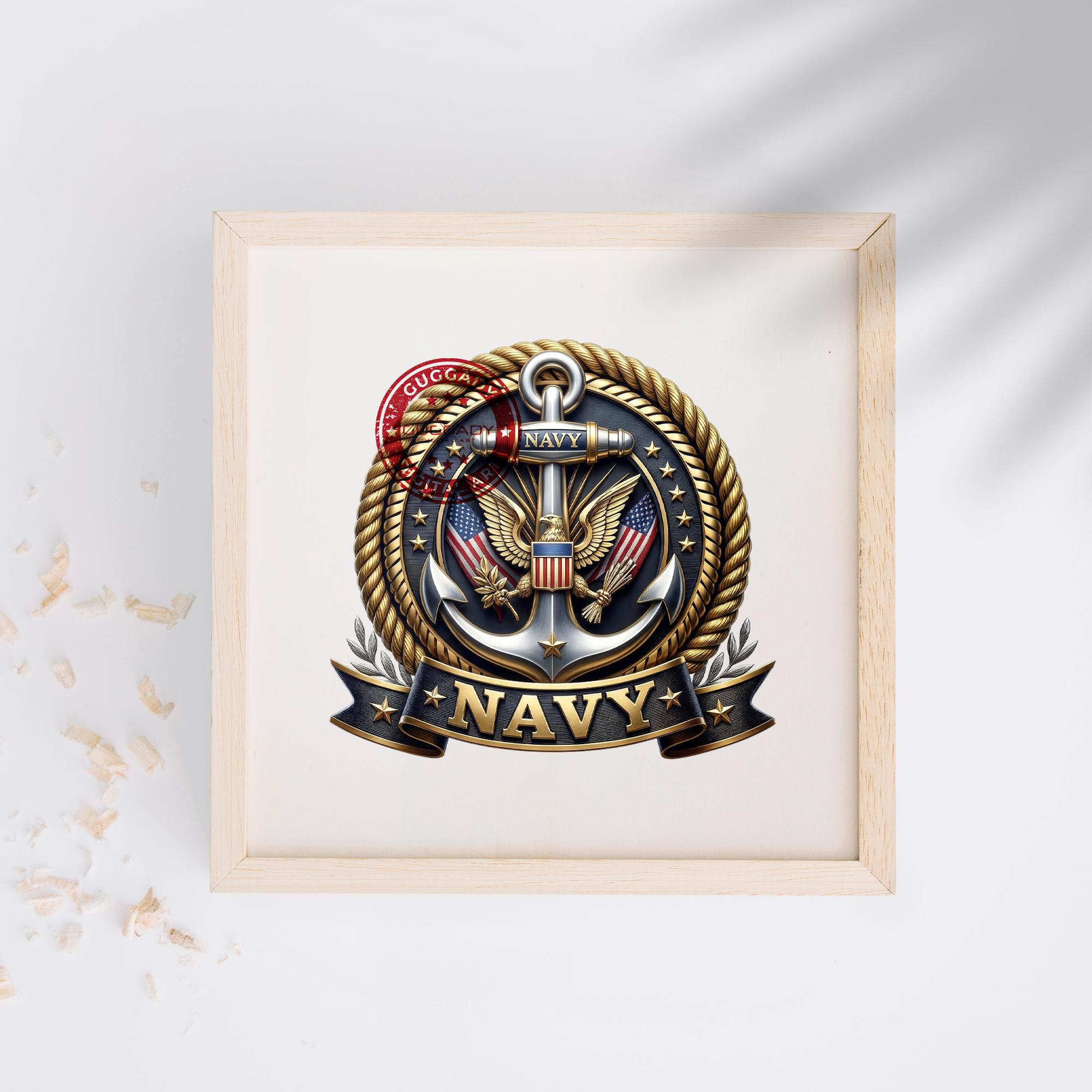 US Navy Sublimation PNG Design, Military Anchor Eagle Emblem, Veteran ...