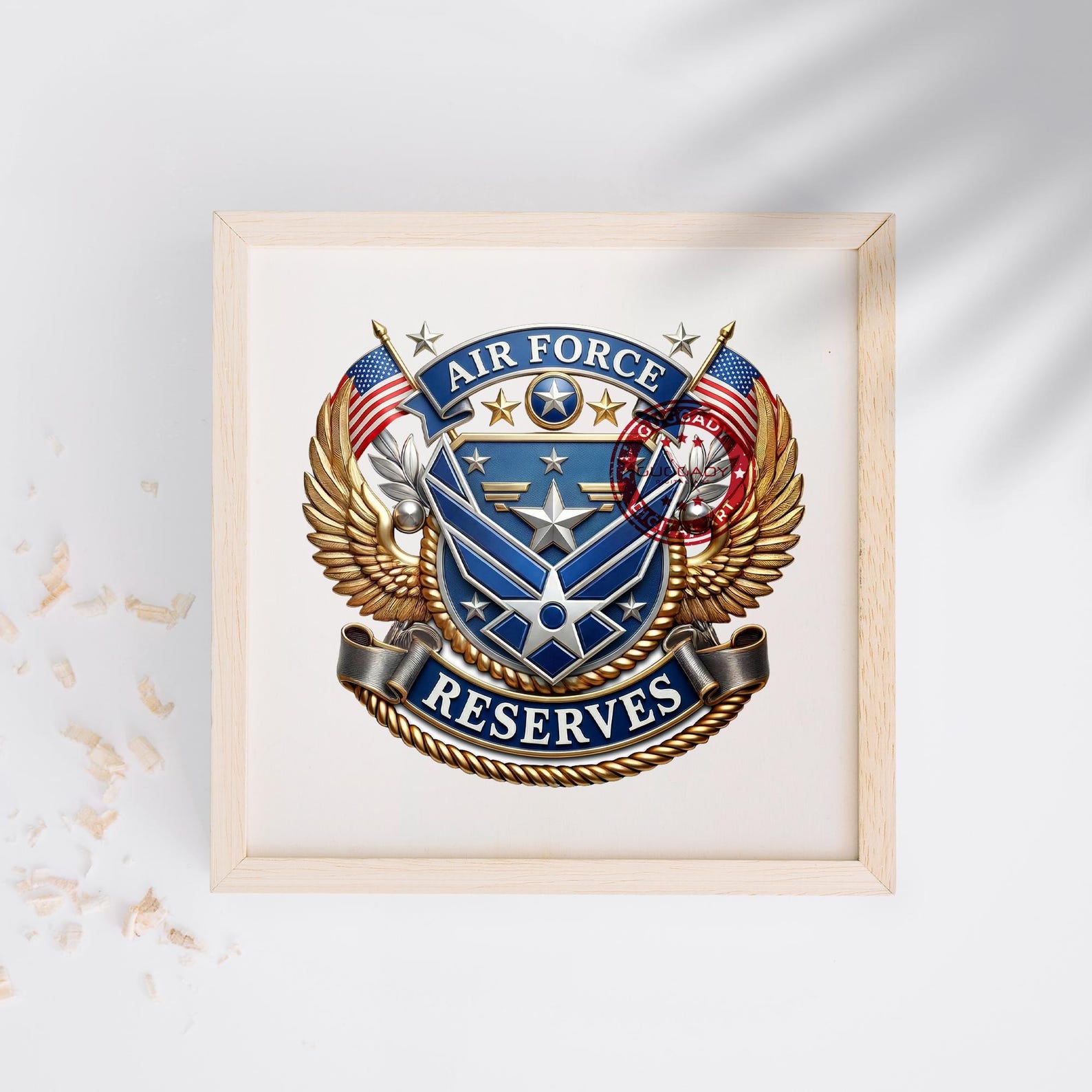 Air Force Reserves PNG, USAF Veteran Sublimation, 3D Gold Wings Badge ...