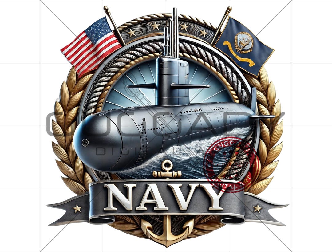Navy Submarine PNG - Military Veteran Gift, American Flag Anchor Emblem ...