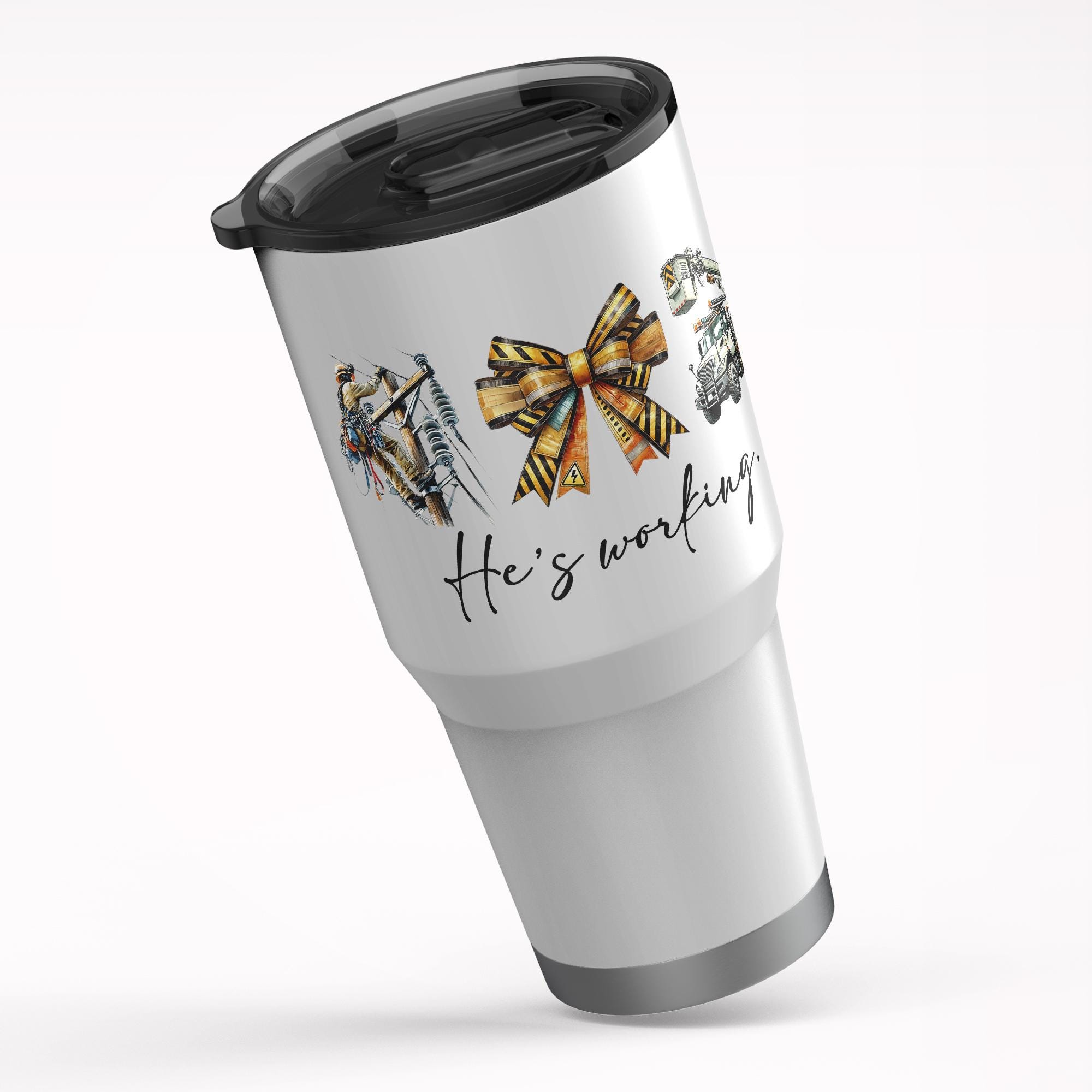 Linewife PNG, He's Working Sublimation Design, Lineman Wife Clip Art ...