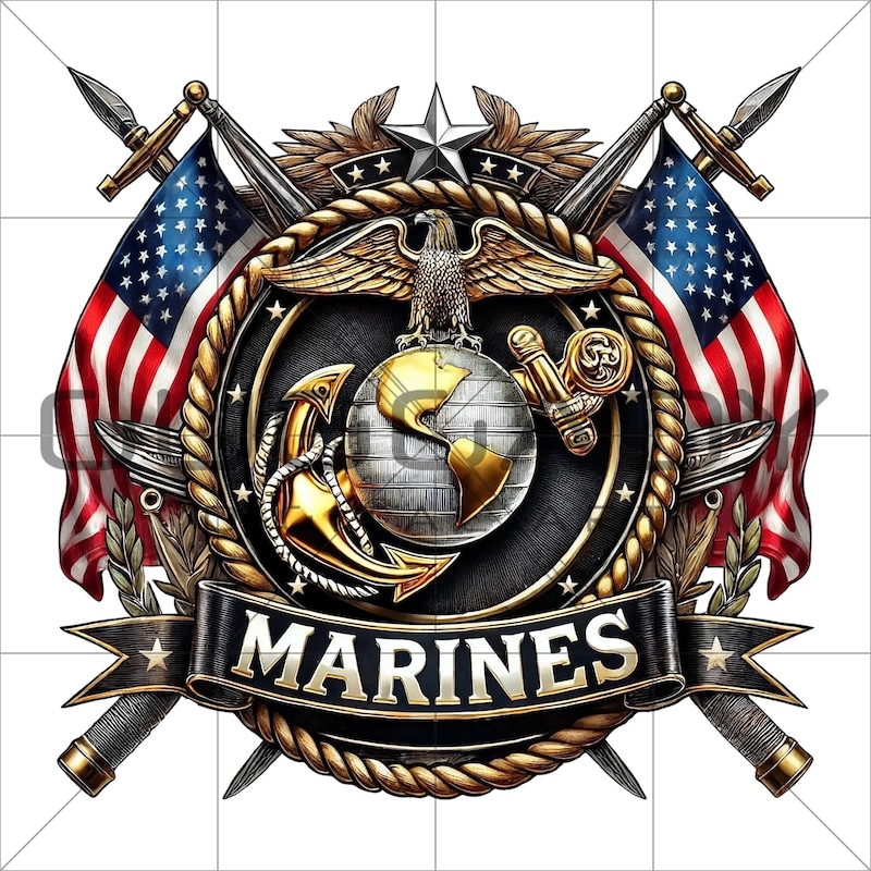 Us Marine Emblem Sticker - Etsy