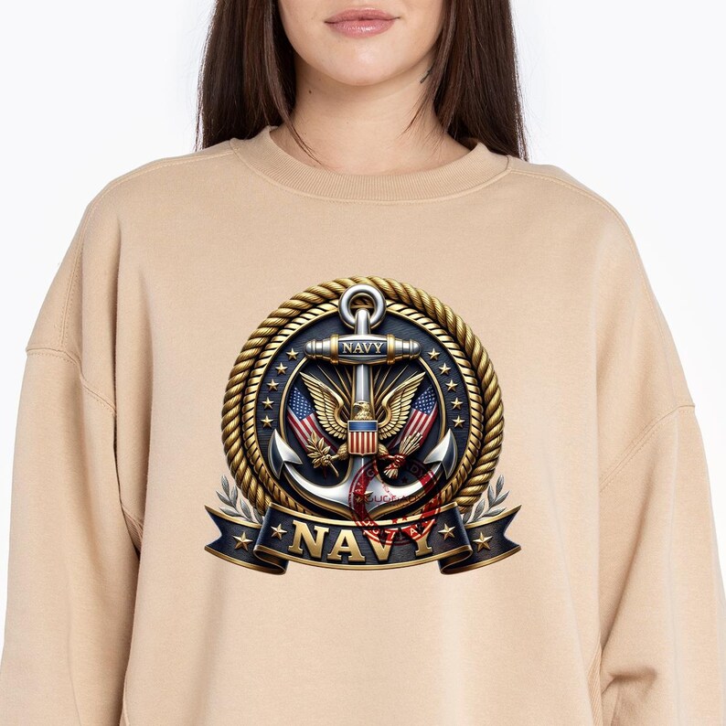 US Navy Sublimation PNG Design, Military Anchor Eagle Emblem, Veteran ...