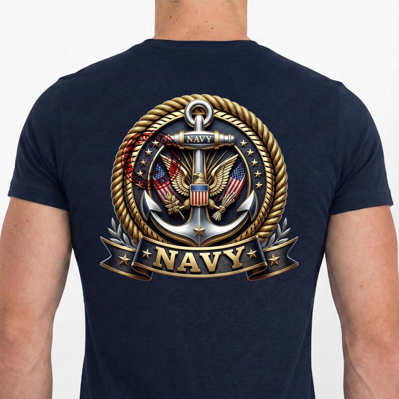 US Navy Sublimation PNG Design, Military Anchor Eagle Emblem, Veteran ...