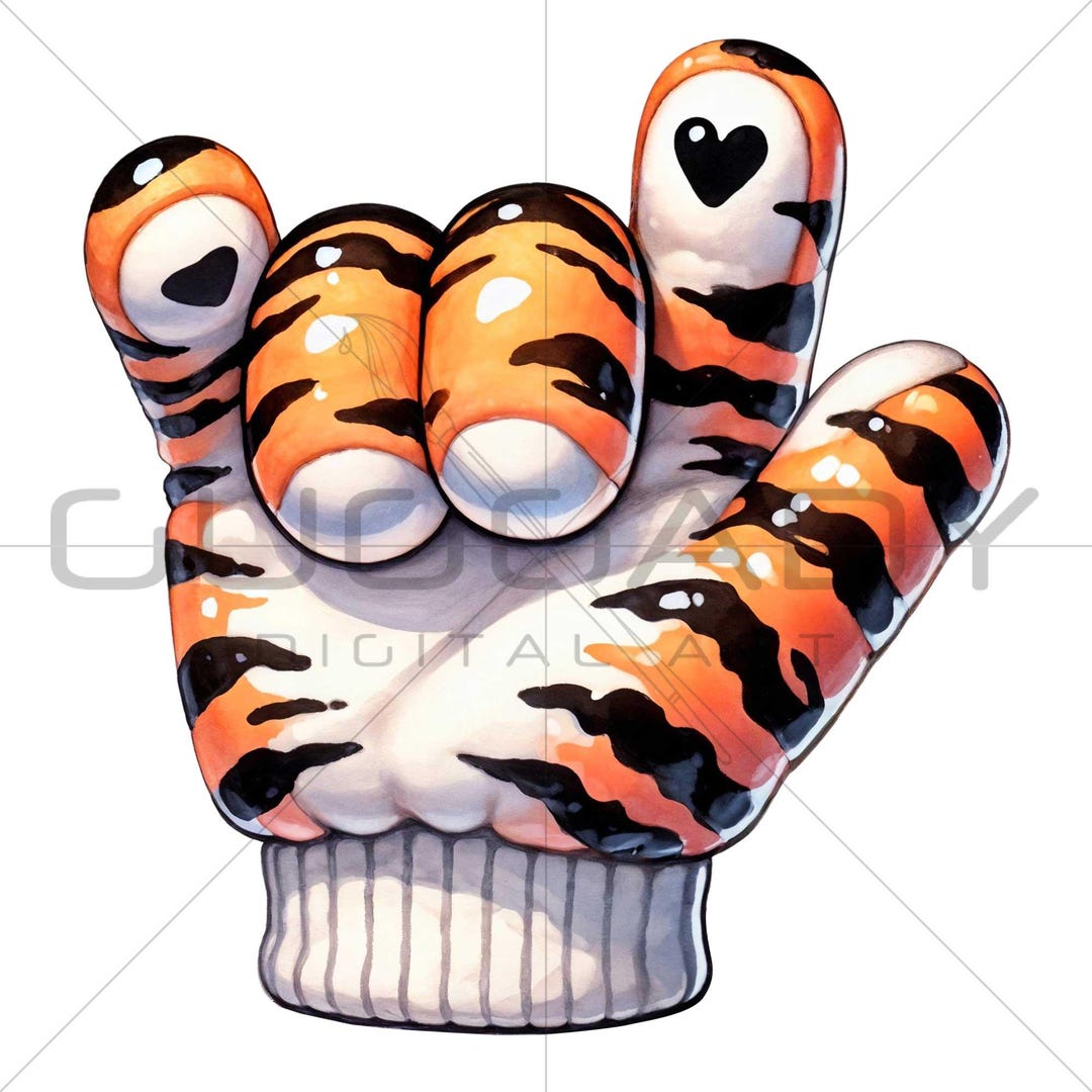 ASL I Love You Hand: Tiger Stripes Clipart (PNG, Digital Download) - Etsy