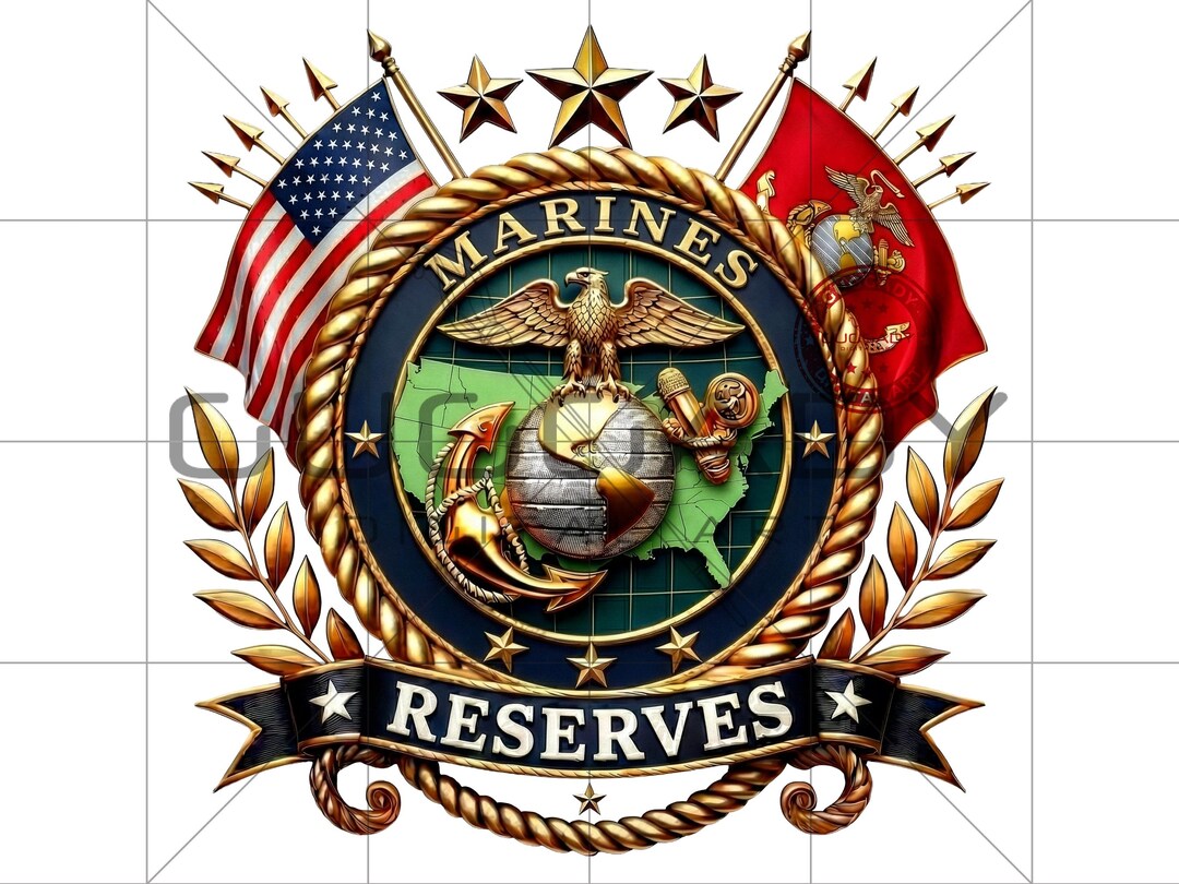 USMC Reserves PNG, Marine Corps Reserve Sublimation, 3D Gold Eagle ...