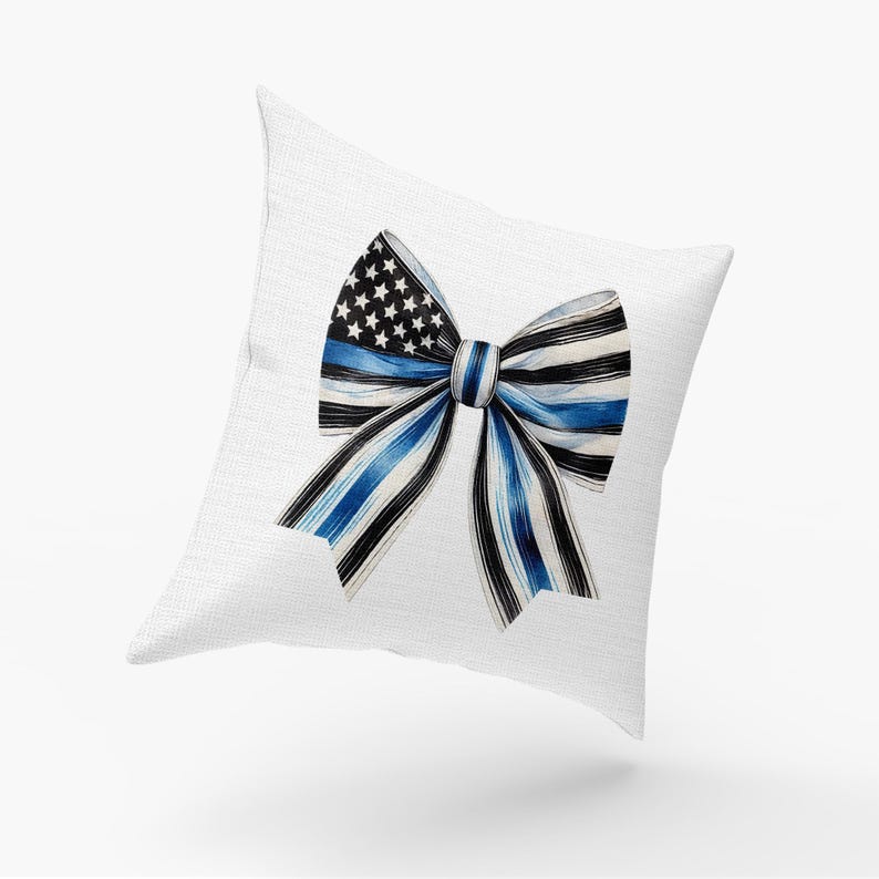 Thin Blue Line Bow PNG: Watercolor Police Clipart (digital Download) - Etsy