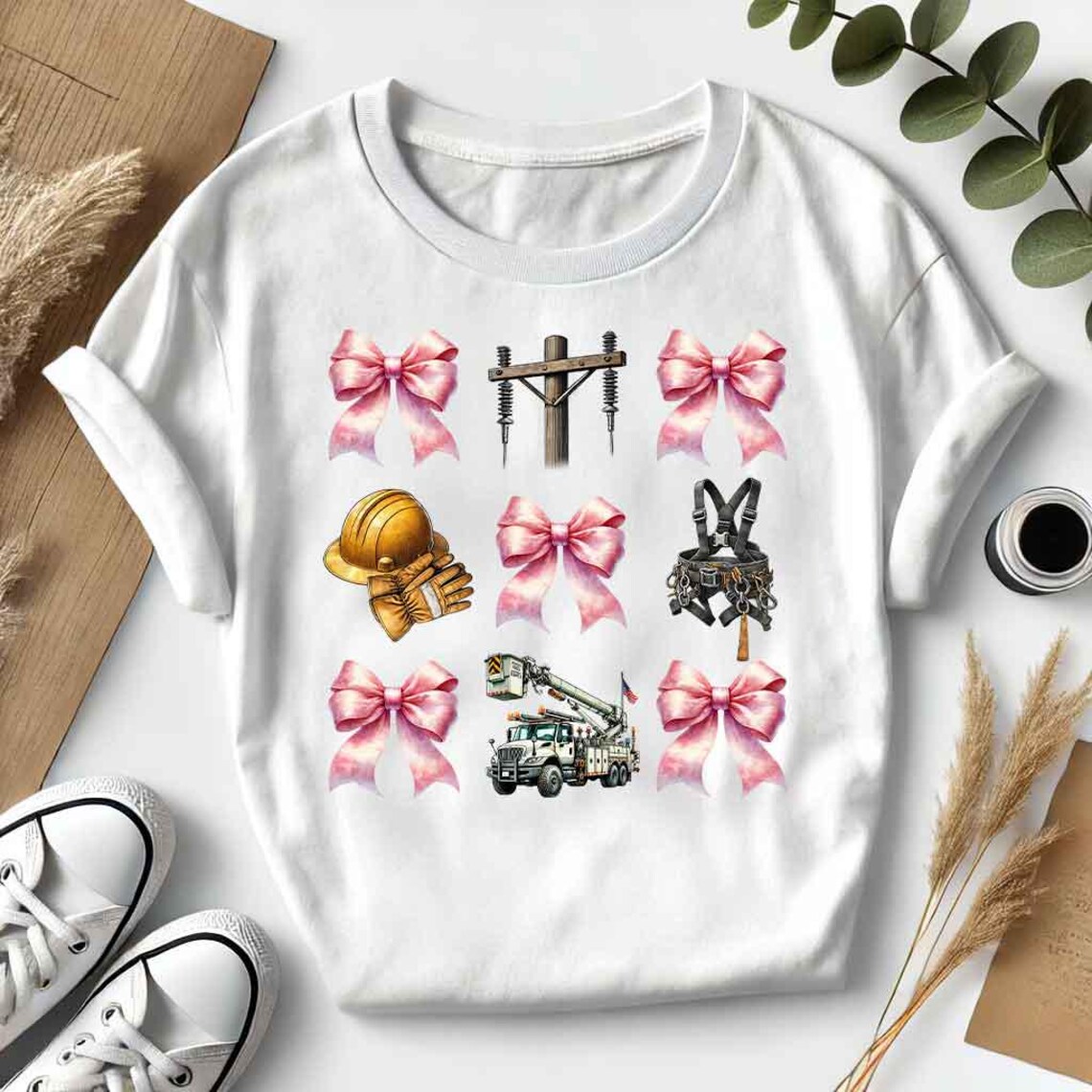 Lineman Wife Clipart | Cute Pink Bows & Powerline Tools | High ...