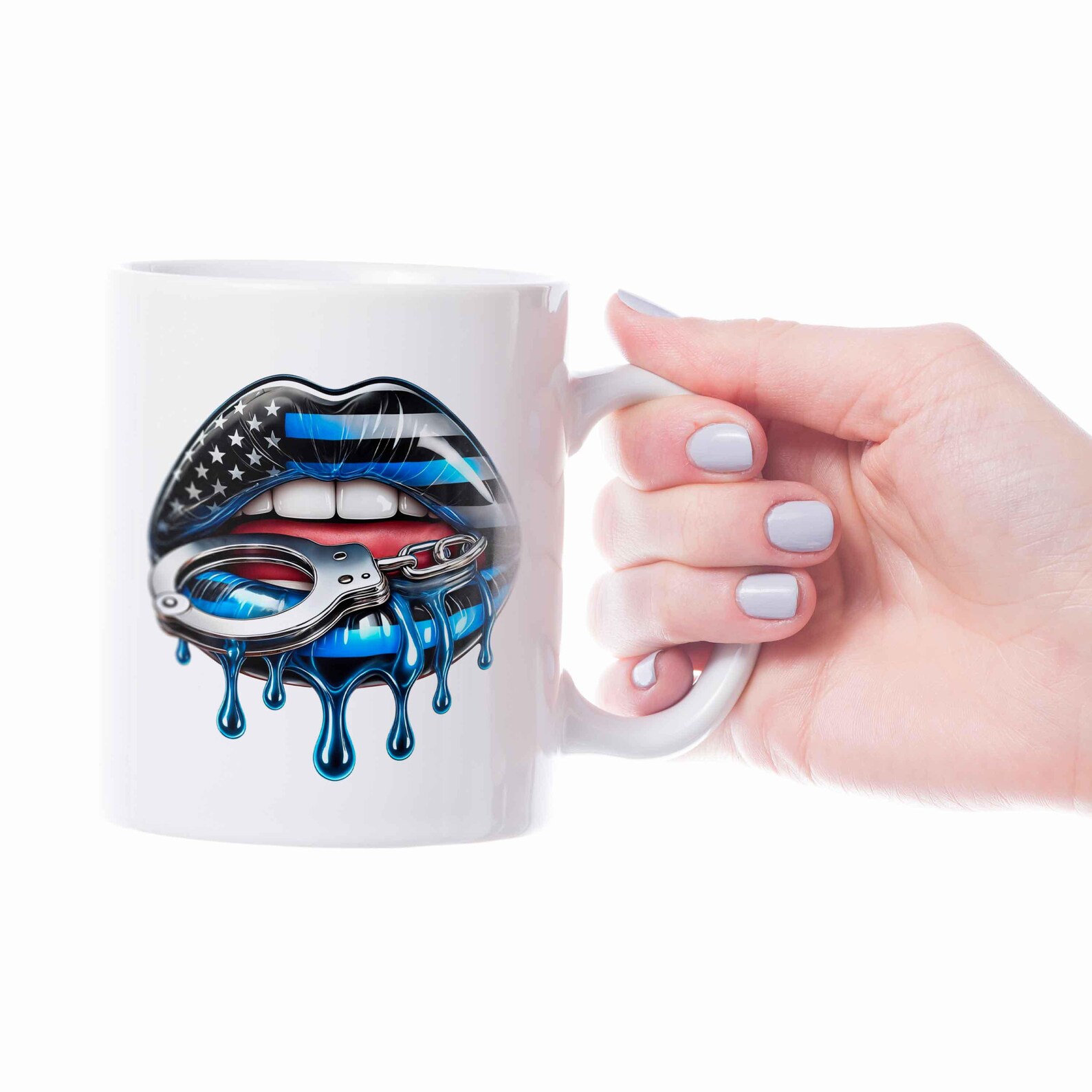 Police Drip Lip PNG: Thin Blue Line Digital Download, Unique Law ...