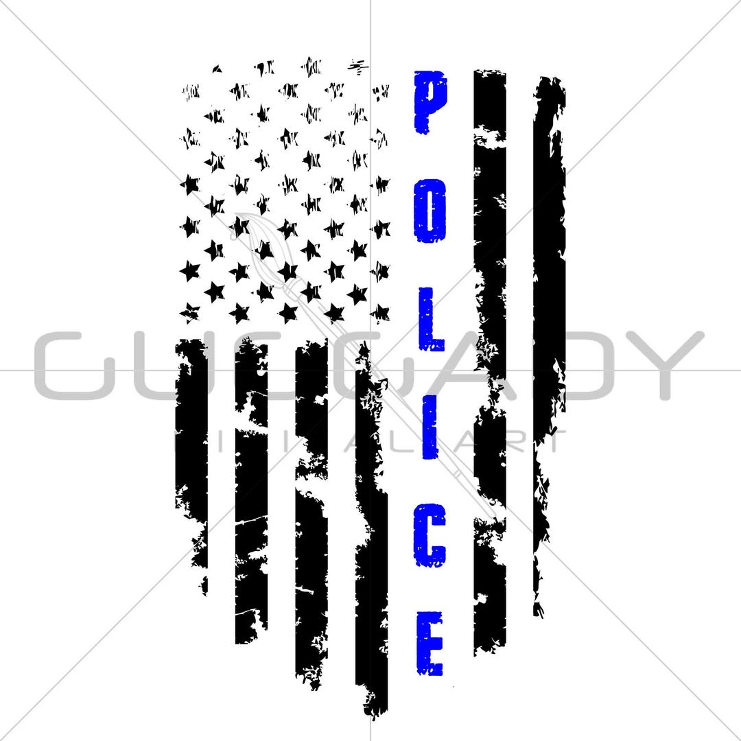 Digital Thin Blue Line Flag SVG for Patriotic Police Support - Instant ...
