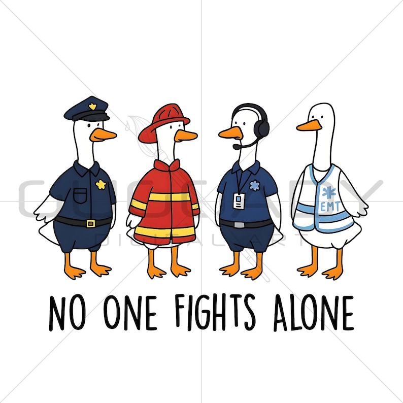 Funny First Responder Goose Clipart: Police, Firefighter, EMT (PNG ...
