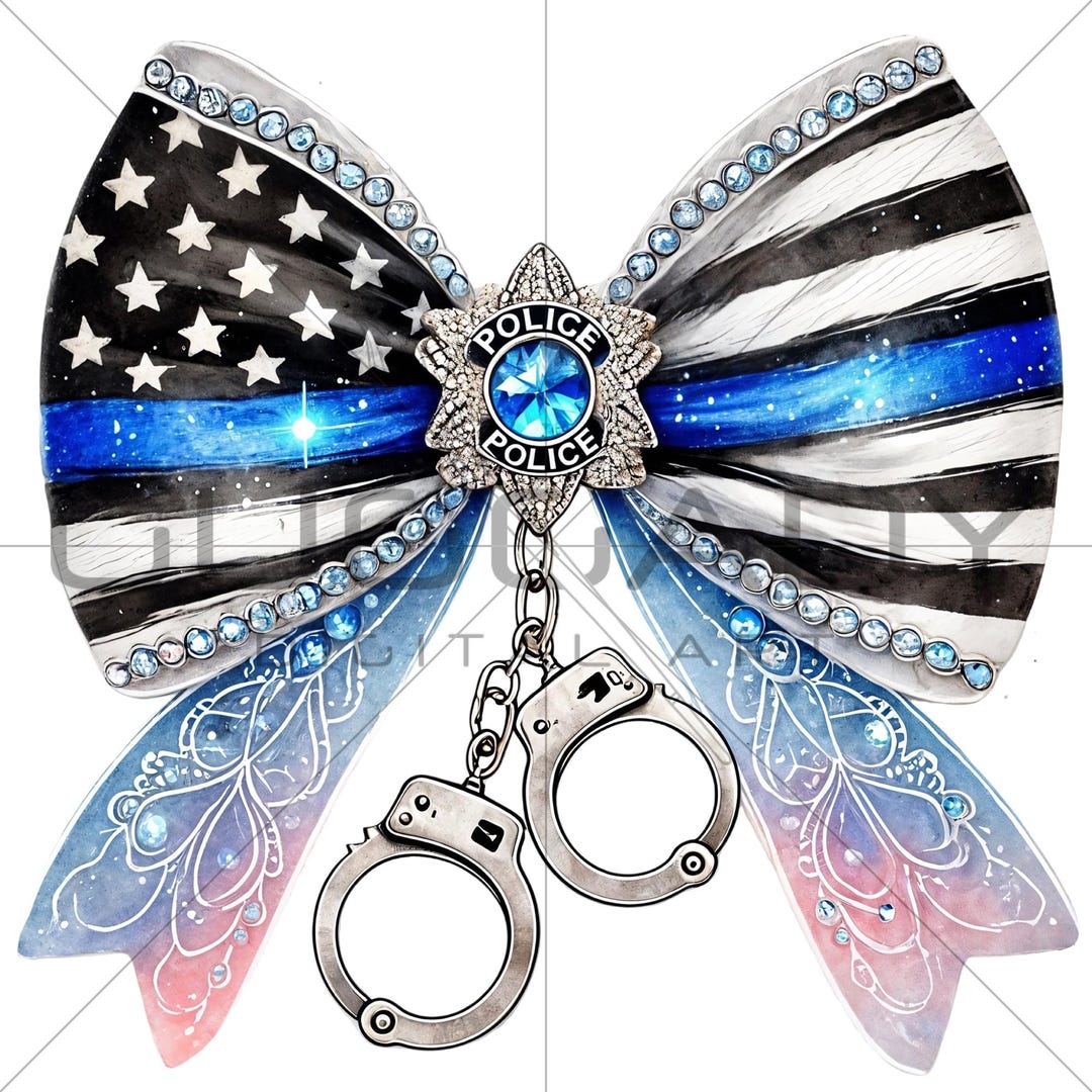 Coquette Bow Police Thin Blue Line PNG, Aesthetic Digital Download ...
