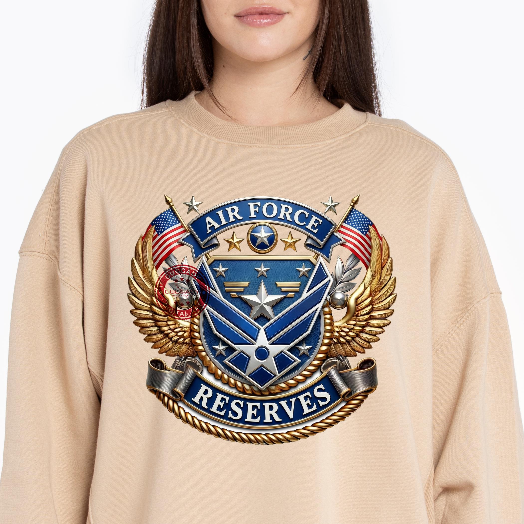 Air Force Reserves PNG, USAF Veteran Sublimation, 3D Gold Wings Badge ...