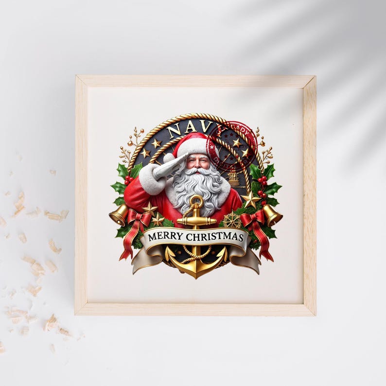 US Navy Santa Claus PNG Sublimation Design - Patriotic Sailor Christmas ...