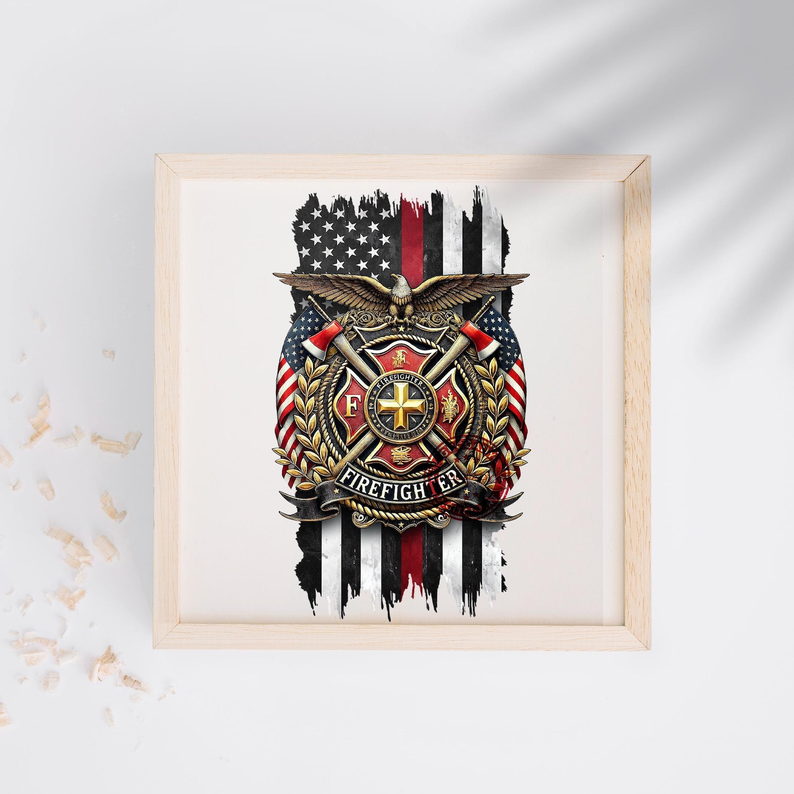 Firefighter PNG, 3D Fireman Emblem, Thin Red Line, Maltese Cross - Etsy