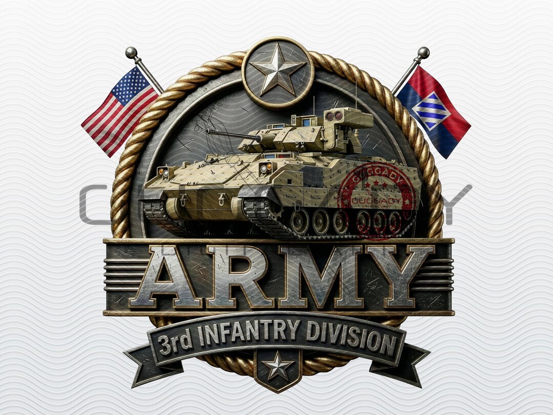 US Army 3rd Infantry Division PNG Sublimation Design, Military Tank ...