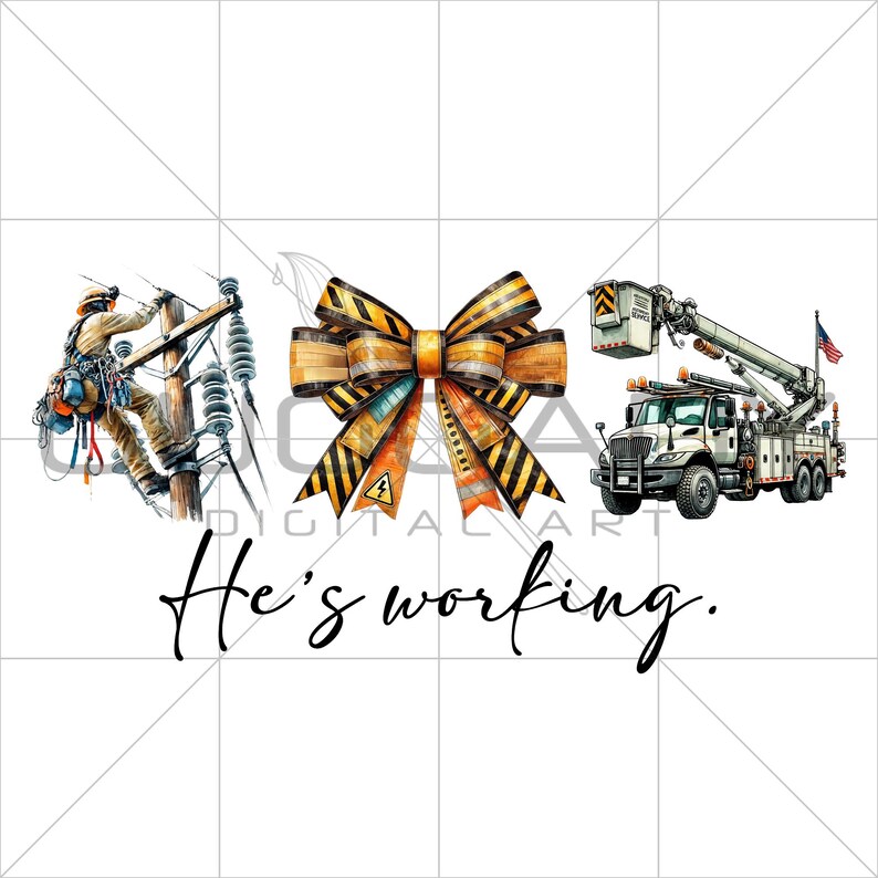 Linewife PNG, He's Working Sublimation Design, Lineman Wife Clip Art ...