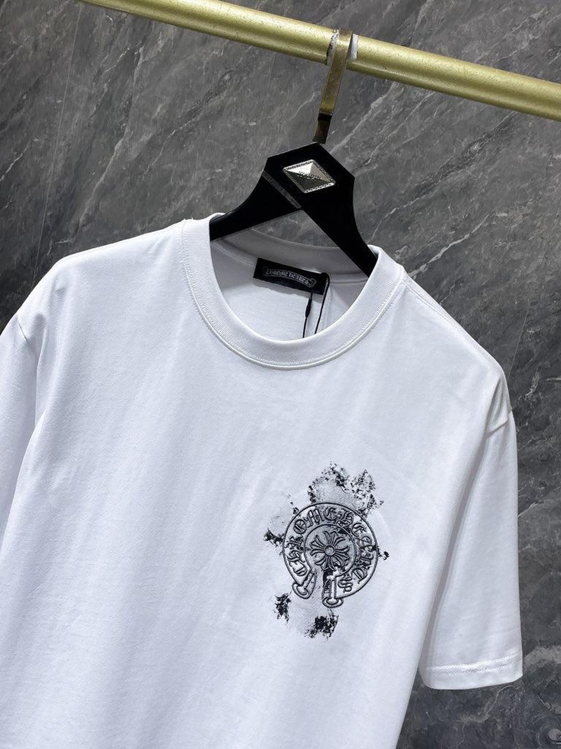 Chrome Hearts T Shirts Three-dimensional Sanskrit Casual Short-sleeved ...