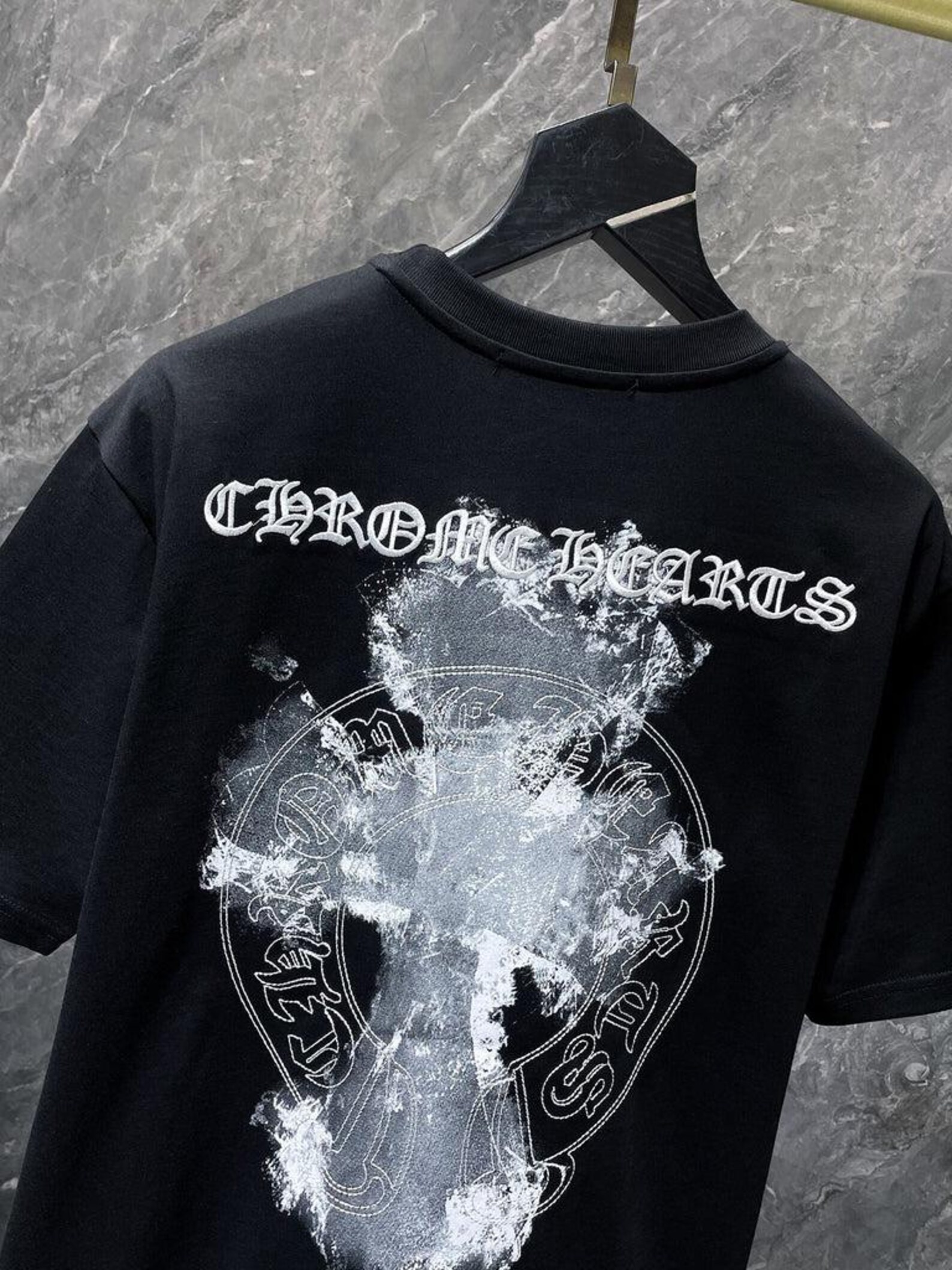 Chrome Hearts T Shirts Three-dimensional Sanskrit Casual Short-sleeved ...