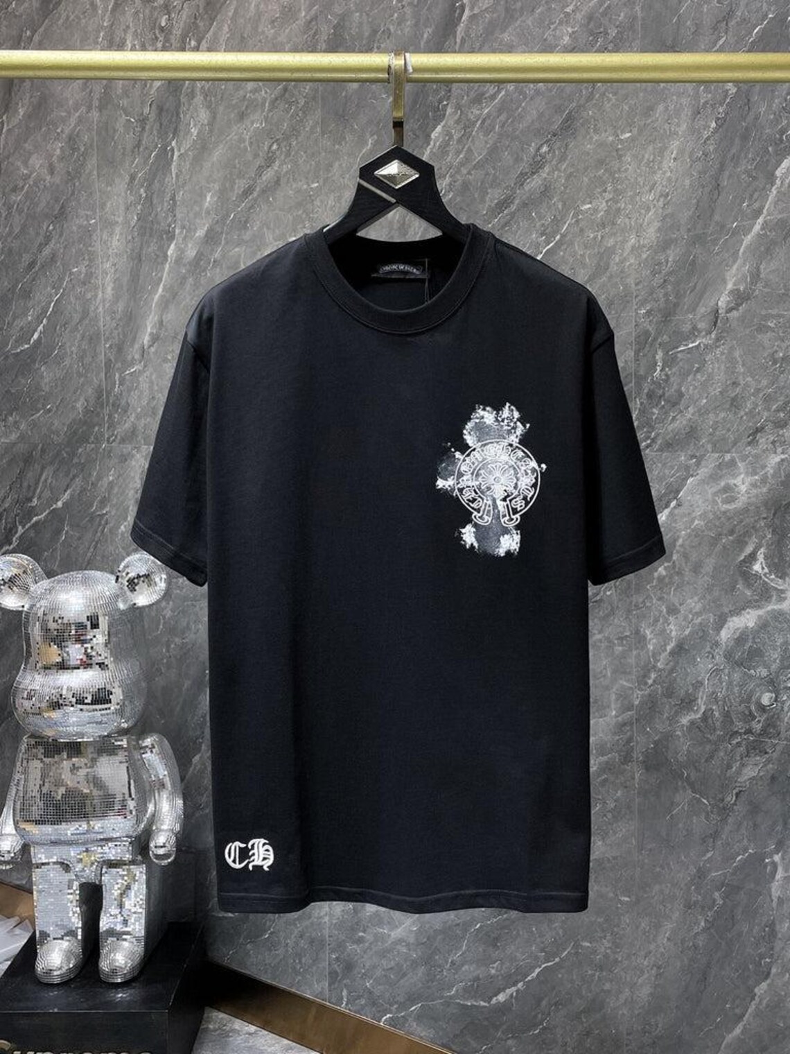 Chrome Hearts T Shirts Three-dimensional Sanskrit Casual Short-sleeved ...