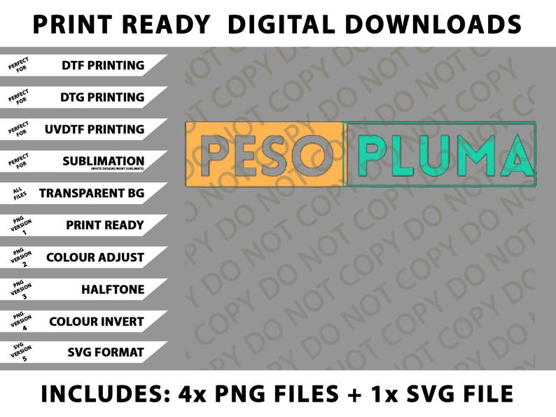 PESO PLUMA Png Bundle, SVG Files, Digital Downloads - Etsy