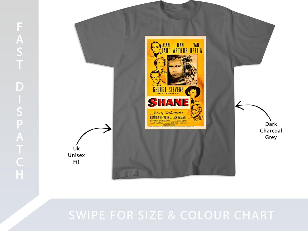 Shane, Western Movie Poster, Alan Ladd, Brandon De Wilde T-shirt ...