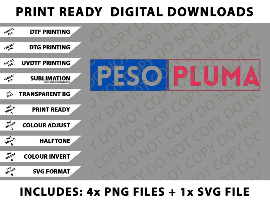 PESO PLUMA Png Bundle, SVG Files, Digital Downloads - Etsy