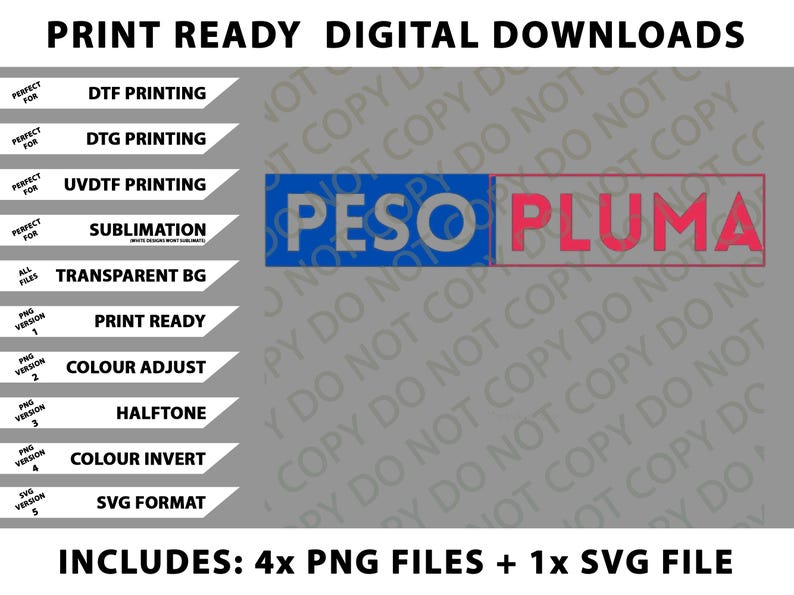 PESO PLUMA Png Bundle, SVG Files, Digital Downloads - Etsy
