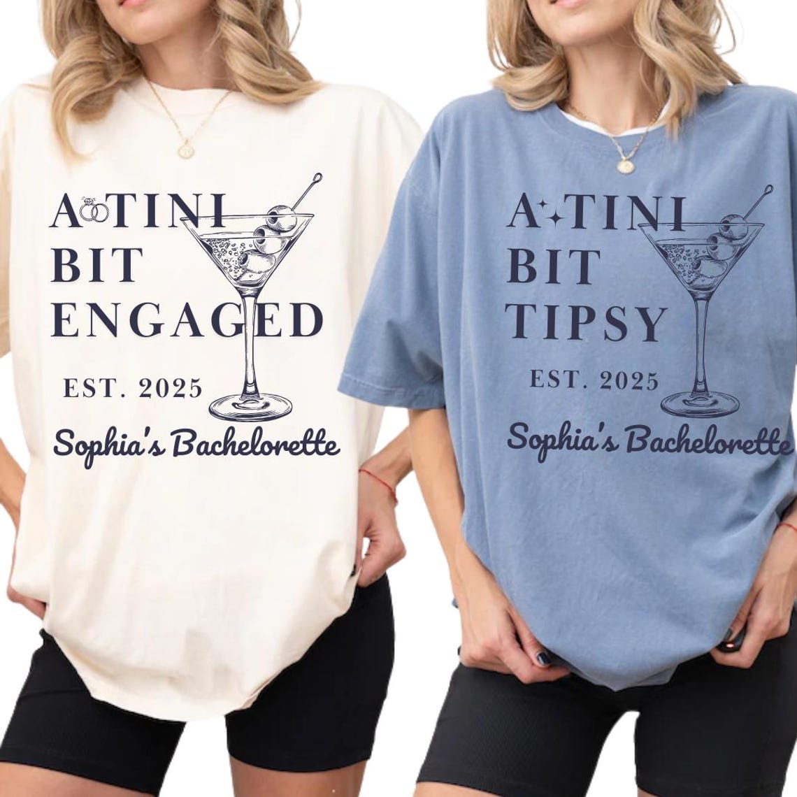 A Tini Bit Engaged - A Tini Bit Tipsy Bachelorette Party Shirt ...