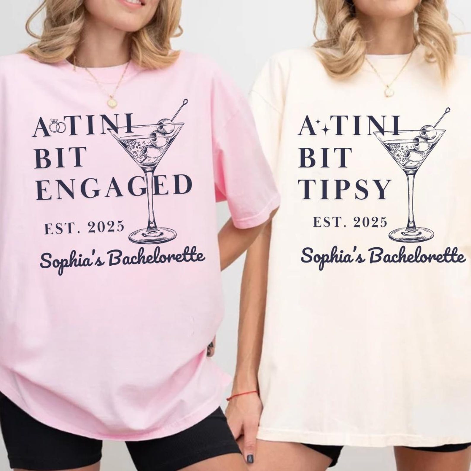 A Tini Bit Engaged - A Tini Bit Tipsy Bachelorette Party Shirt ...