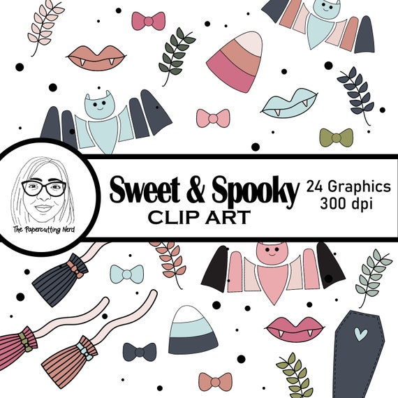 Sweet and Spooky Clipart Images Cute Halloween Ghosts - Etsy