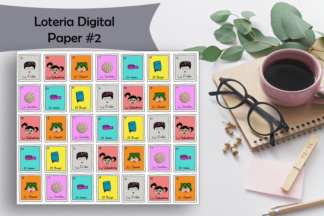 Planner Loteria Digital Paper 2 - Etsy