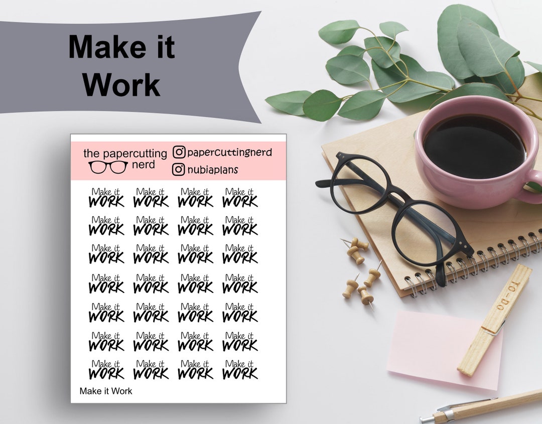 WS-004 Make It Work Sticker Sheet - Etsy