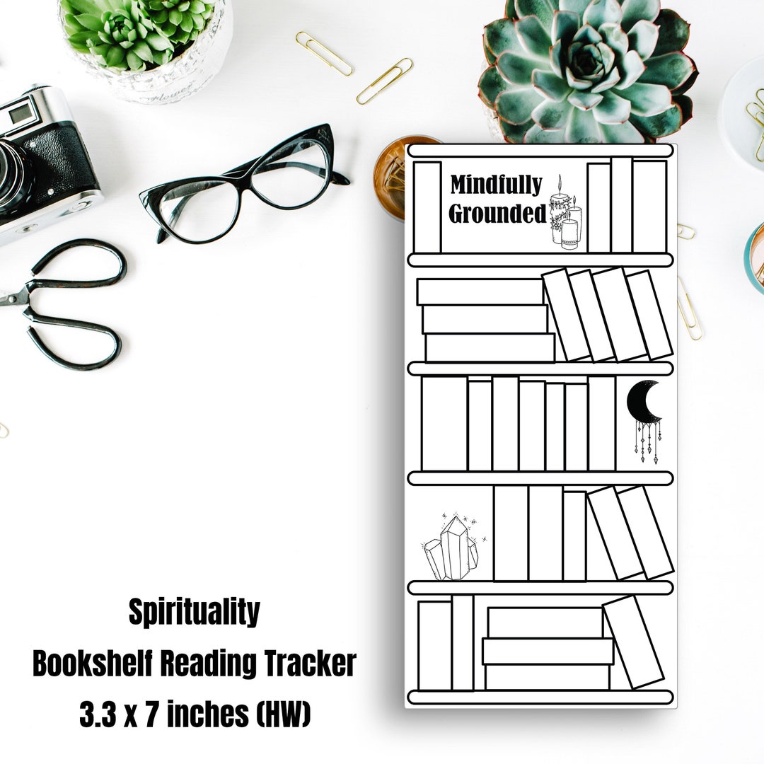 Spiritual Book Tracker Blank Bookshelf Reading Tracker Hobonichi/pp ...