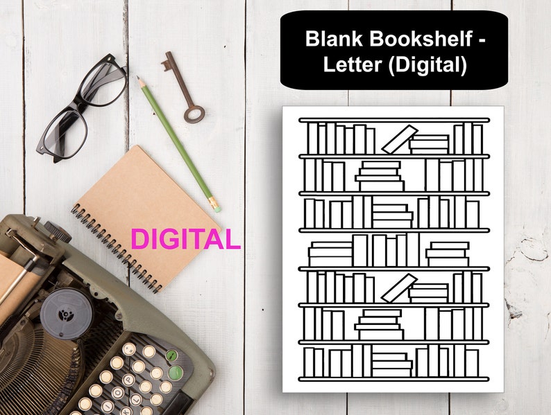 Blank Bookshelf - Letter (digital) - Etsy
