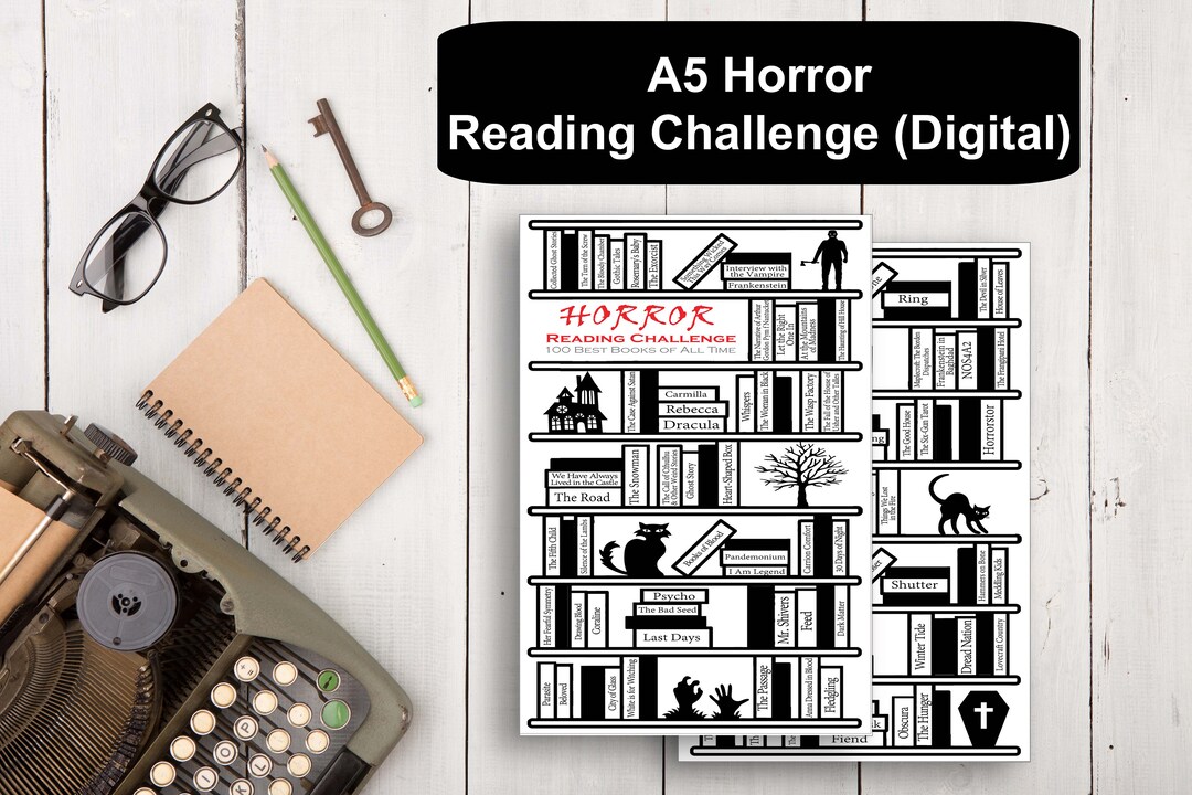 A5 - Horror Reading Challenge - Digital - Etsy