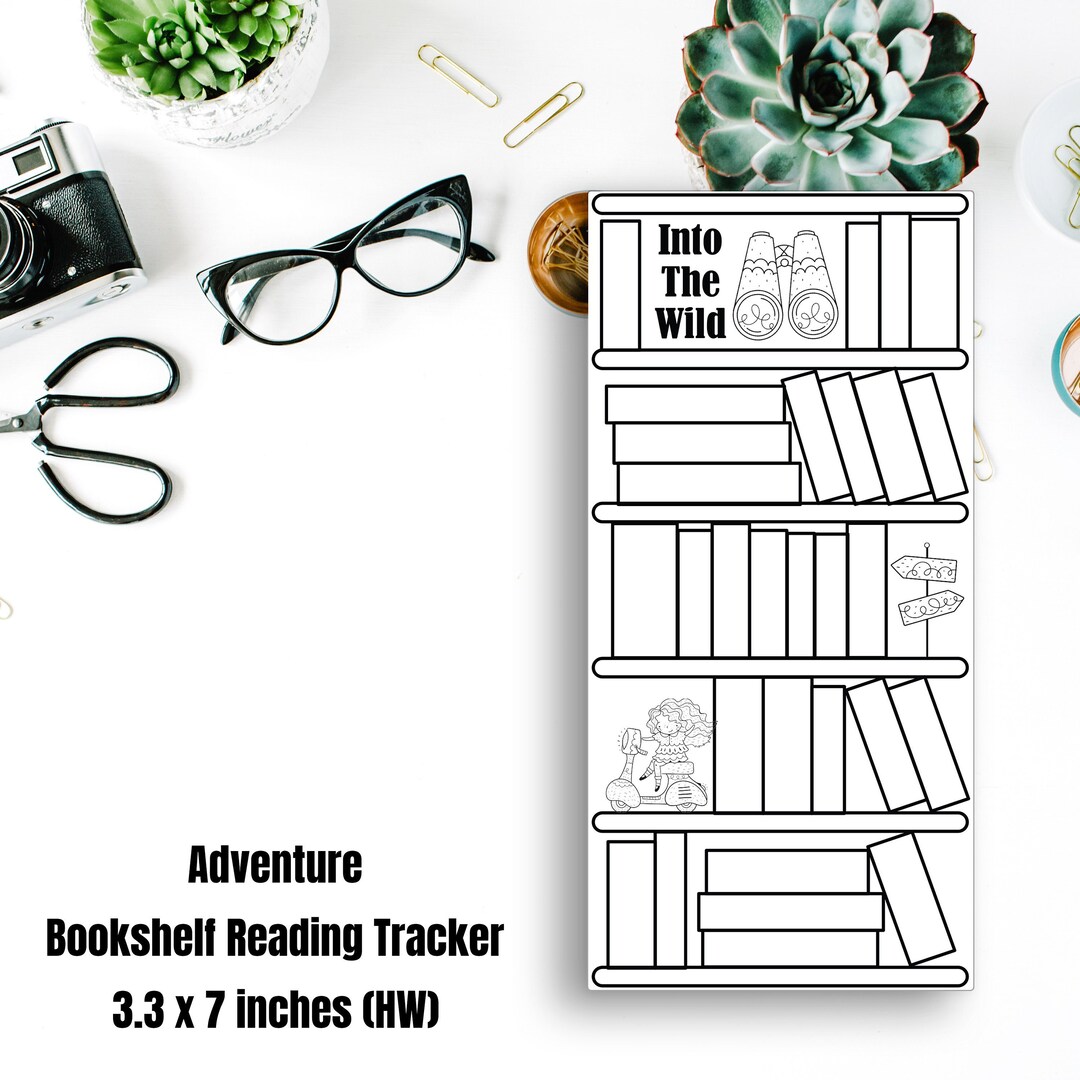 Adventure Book Tracker | Blank Bookshelf Reading Tracker | Hobonichi/pp ...