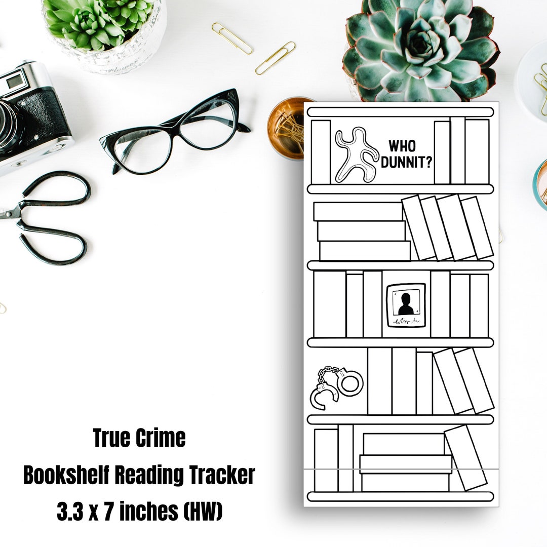 True Crime Tracker Blank Bookshelf Reading Tracker Hobonichi/pp Weeks ...