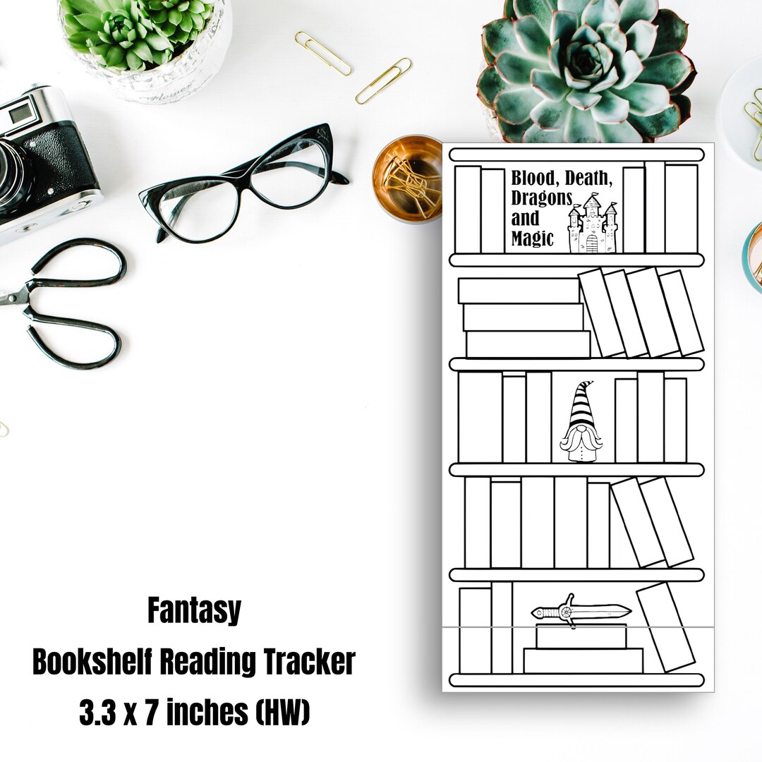 Fantasy Tracker | Blank Bookshelf Reading Tracker | Hobonichi/pp Weeks ...