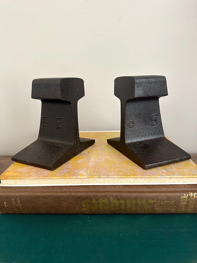 Vintage Pair of Cast Iron Train Railroad Tie Bookends - Etsy