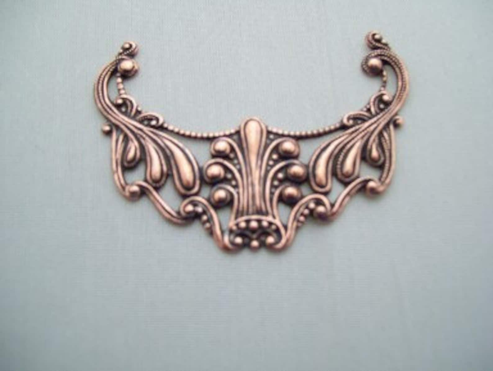 Victorian Art Nouveau Copper Color Jewelry Finding Jewelry - Etsy