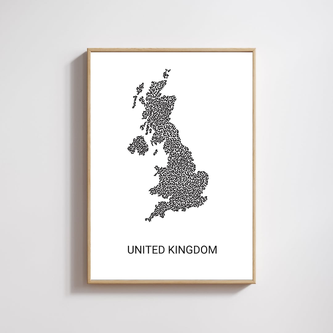 UK Wall Art, England Prints, United Kingdom Map Wall Art, Map Design ...
