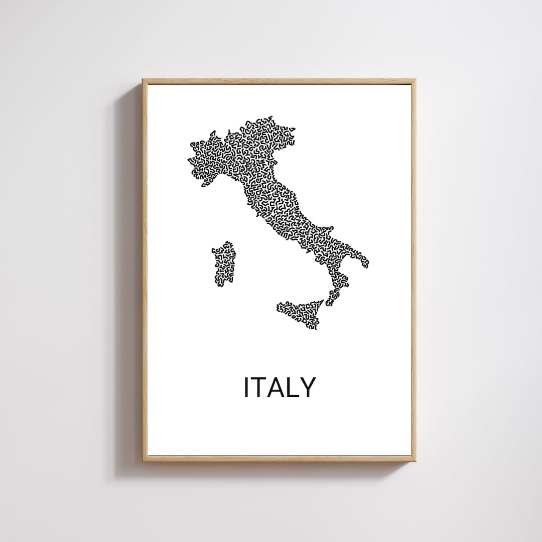 Italy Map Wall Art, Italy Wall Art, Italy Map Print, Printable Italy ...
