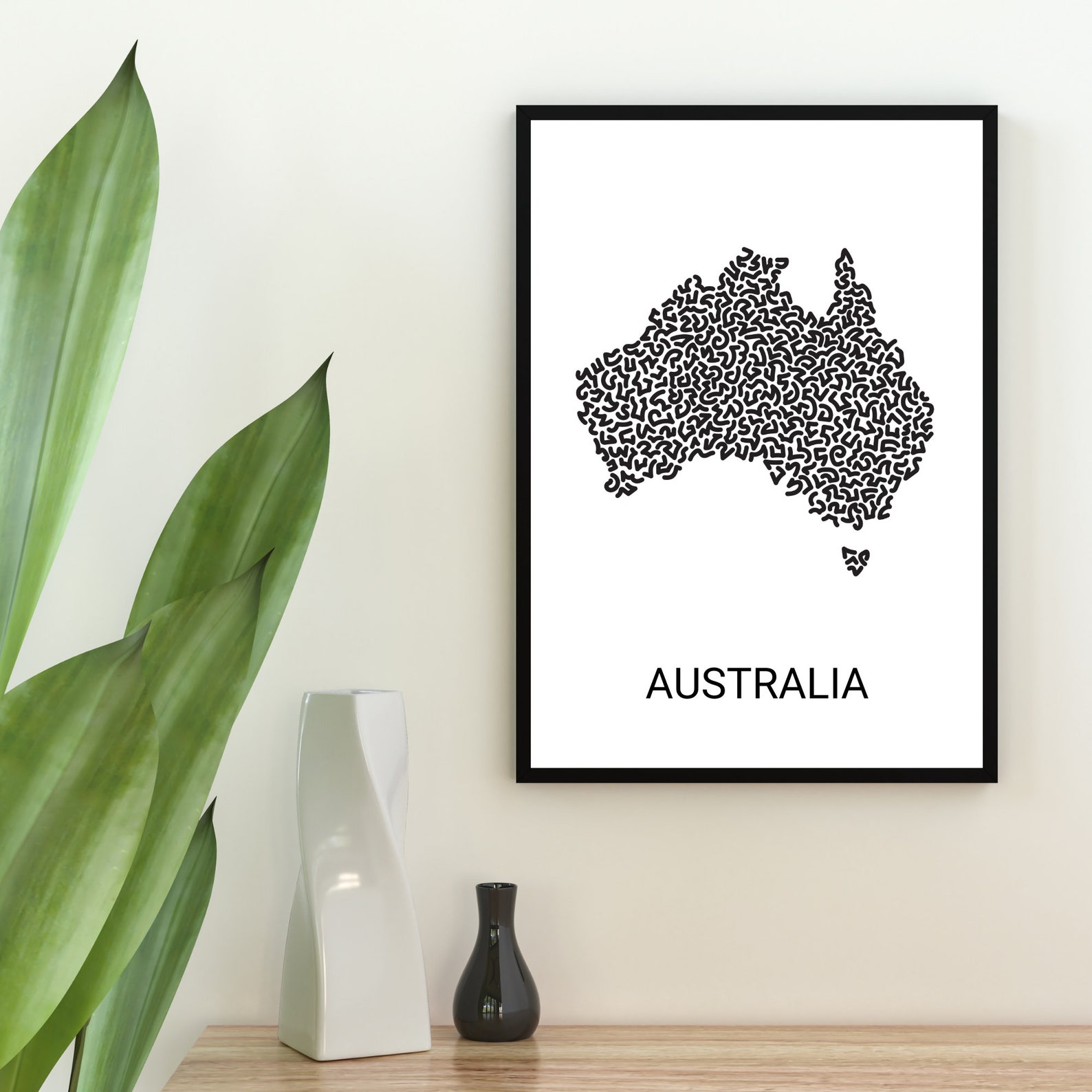 Australia Map Wall Art, Australia Wall Art, Digital Australia Map ...