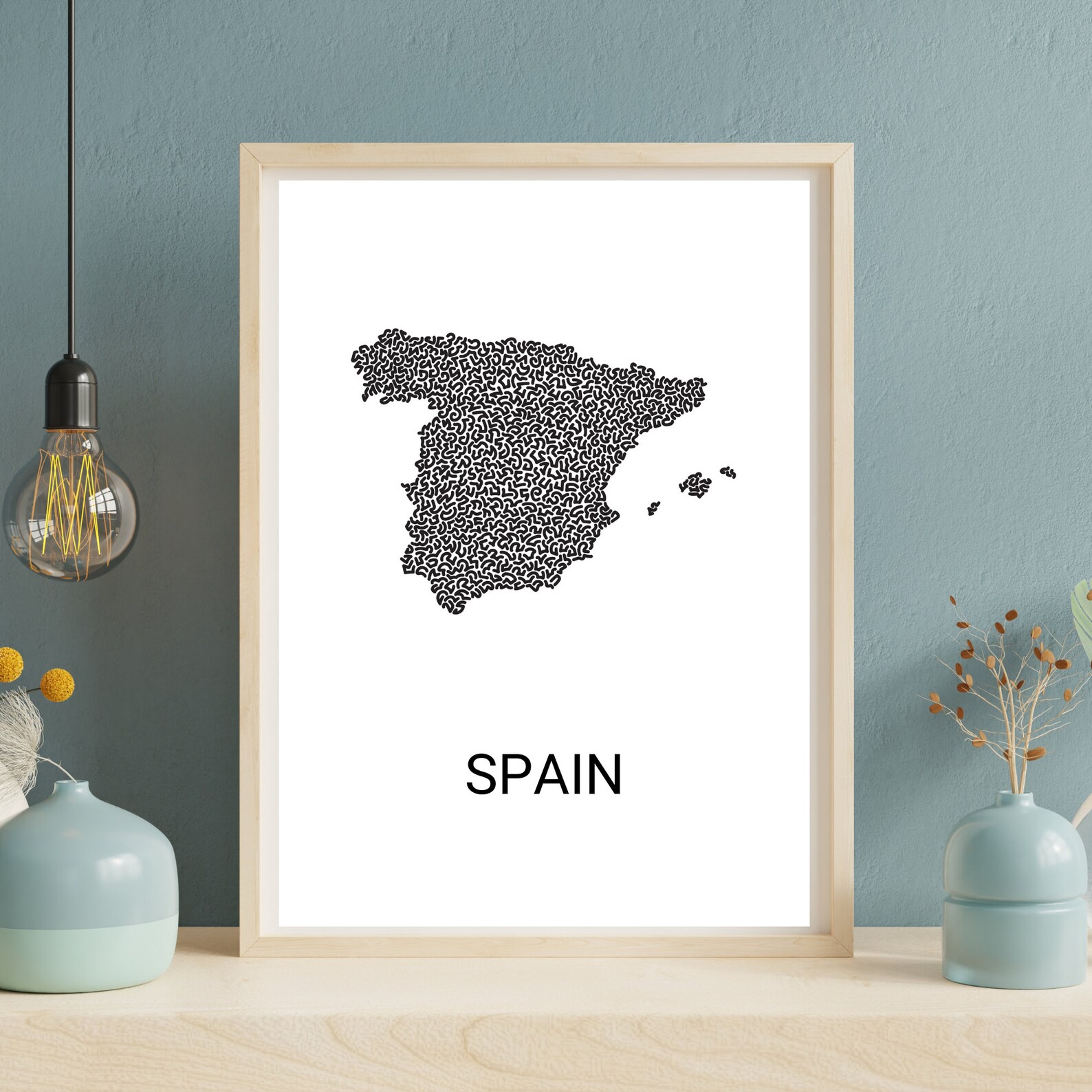 Spain Map Wall Art, Spain Wall Art, Printable Spain Map, Spain Art ...