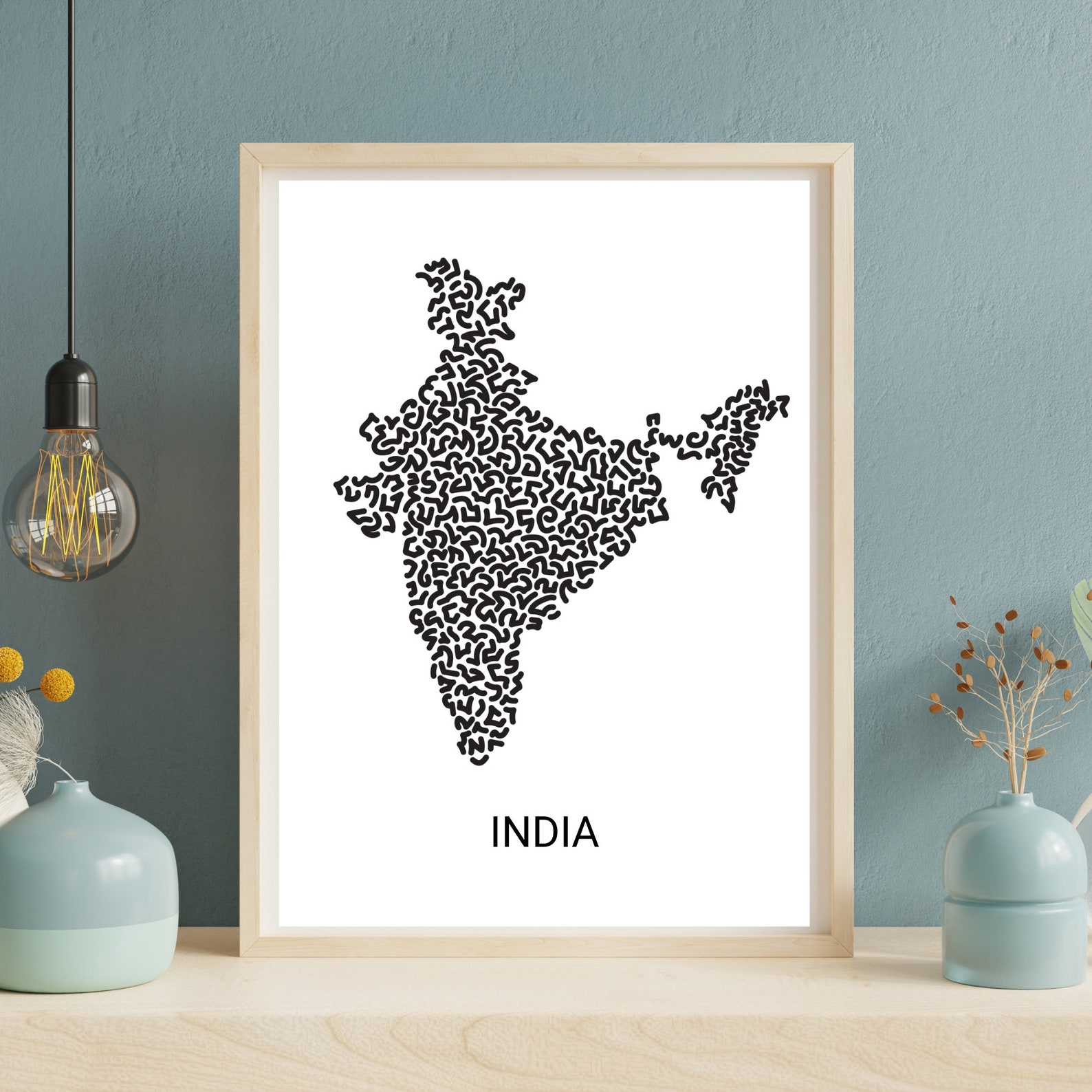 India Map Wall Art, India Wall Art, Digital India Map, Printable India ...
