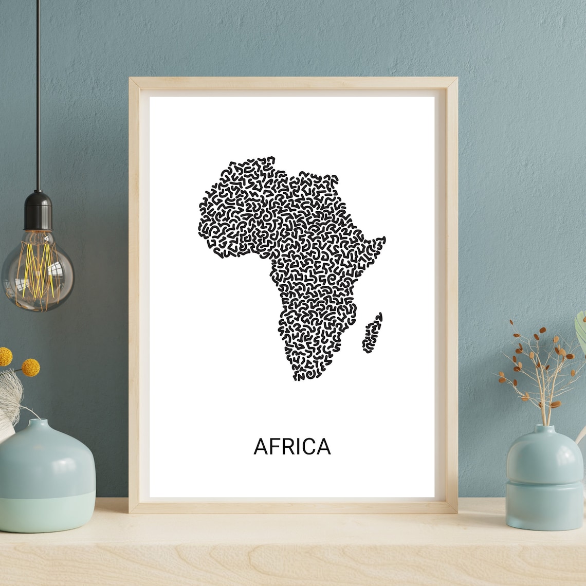 Africa Map Wall Art, Africa Wall Art, Digital Africa Map, Printable ...