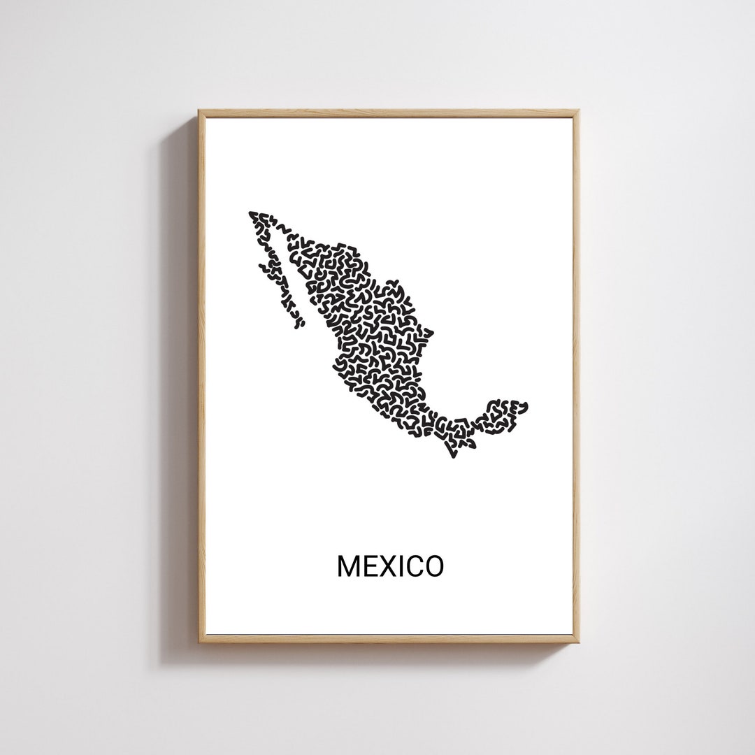 Mexico Map Print, Mexico Map Poster, México Estados Unidos Mexicanos ...