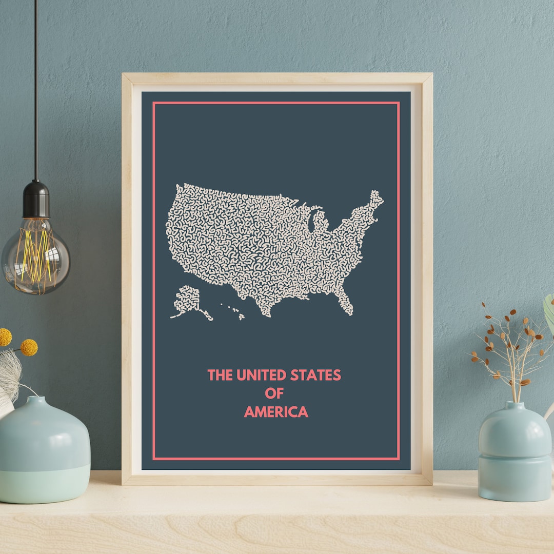 America Wall Art, the USA Prints, United States of America Map Wall Art ...