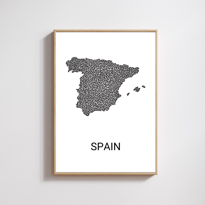 Spain Map Wall Art, Spain Wall Art, Printable Spain Map, Spain Art ...