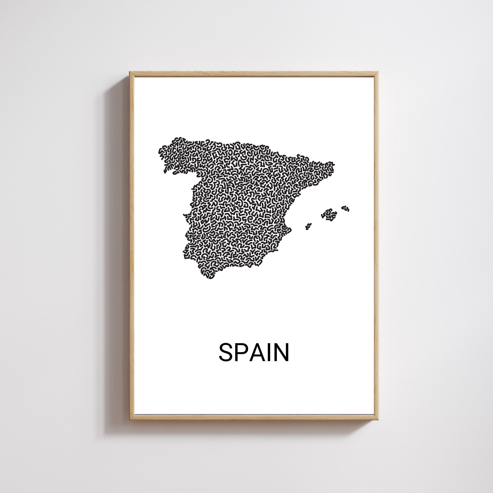 Spain Map Wall Art, Spain Wall Art, Printable Spain Map, Spain Art ...